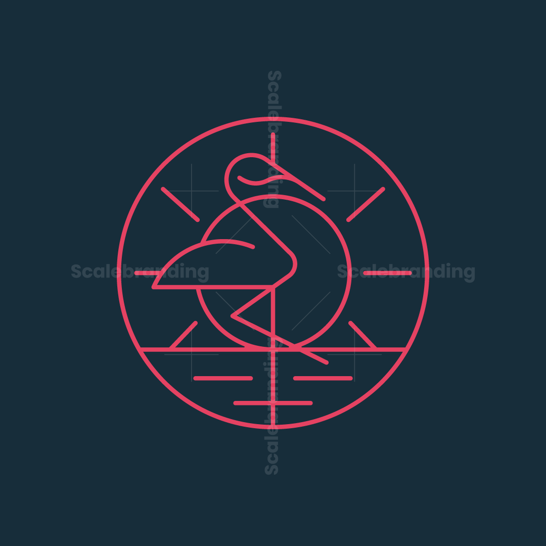Linear Minimalist Flamingo Logo Concept | Scalebranding