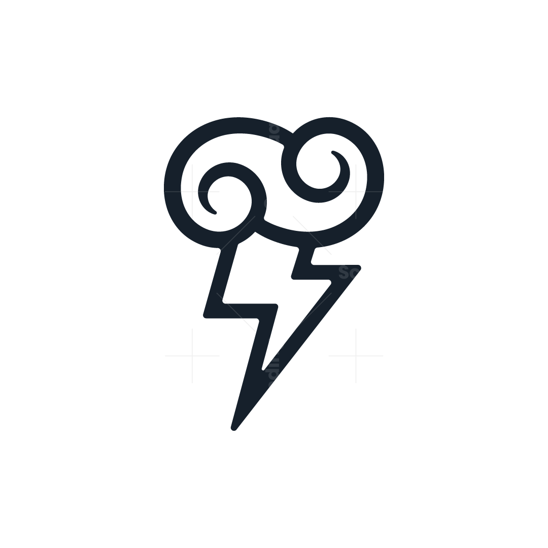 Stylish Thunder Cloud Logo Design | Scalebranding