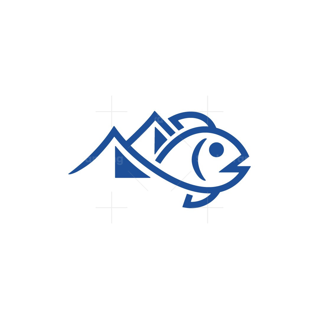 Fisht Mountain Mountain Fish Outdoor Logo