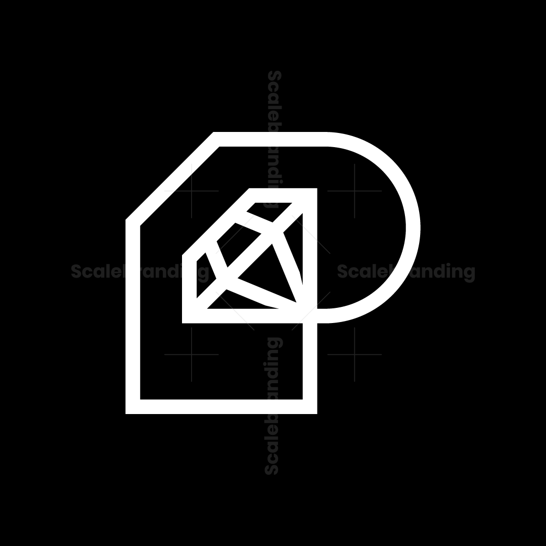 Letter P Sparkling Diamond Logo | Scalebranding
