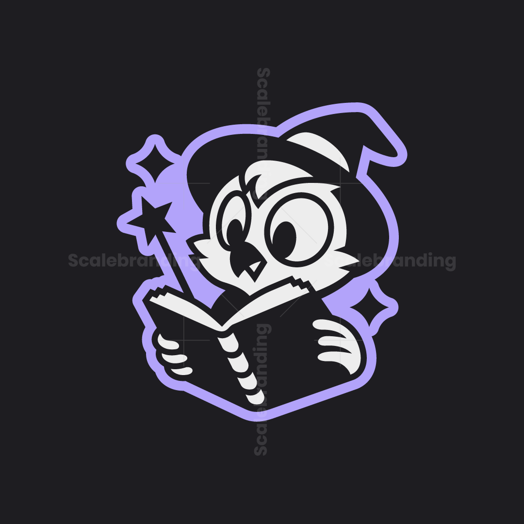 Owl Wizard Spells Book Logo | Scalebranding