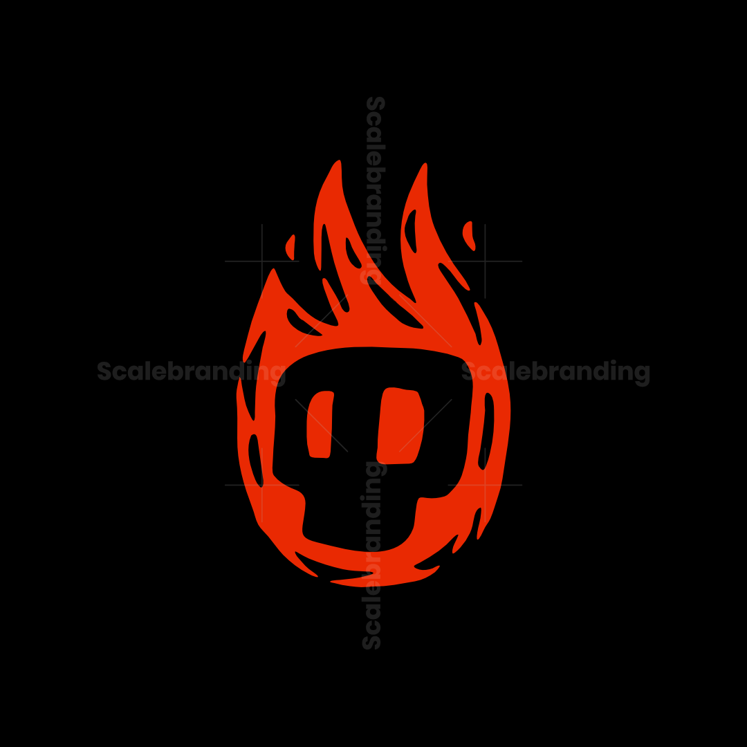 Fire skull cartoon head logo | Scalebranding