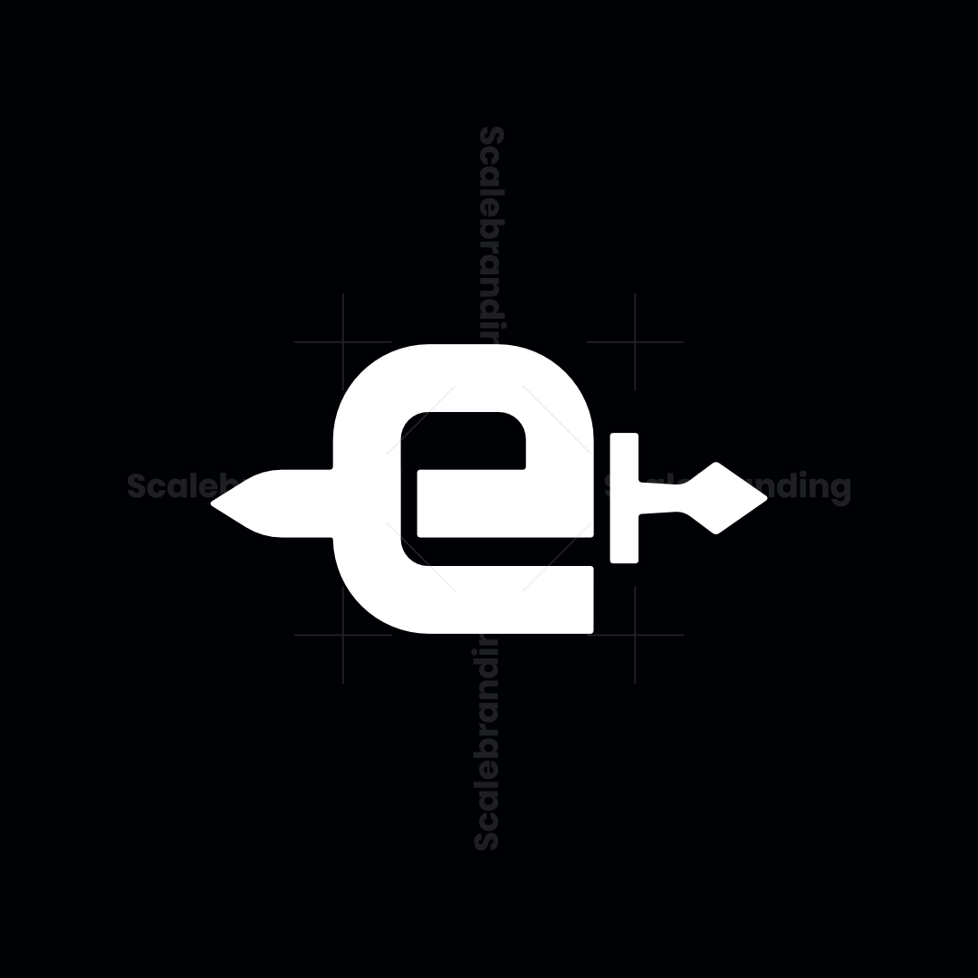 Modern letter E Sword logo | Scalebranding