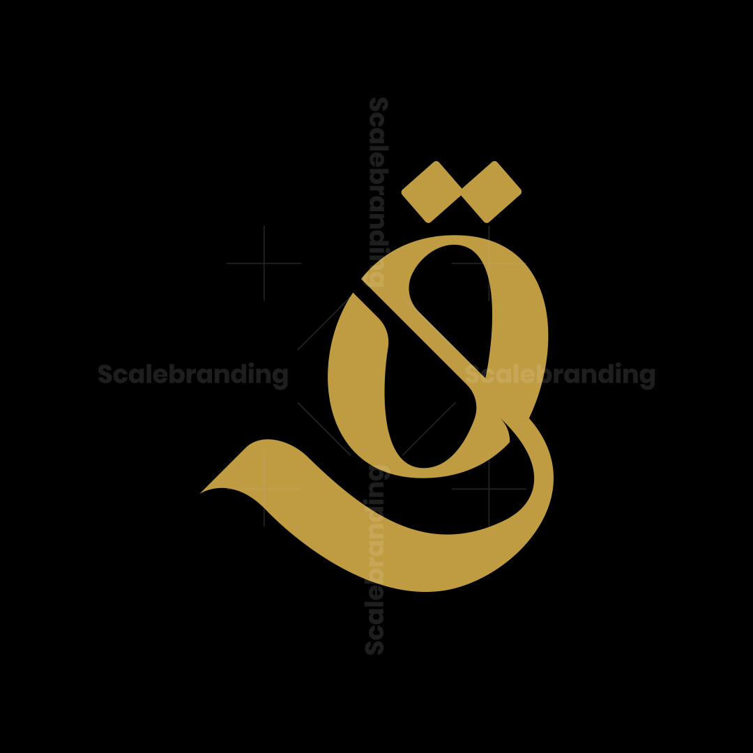 Monogram Lettermark Q Arabic Qaf logo | Scalebranding