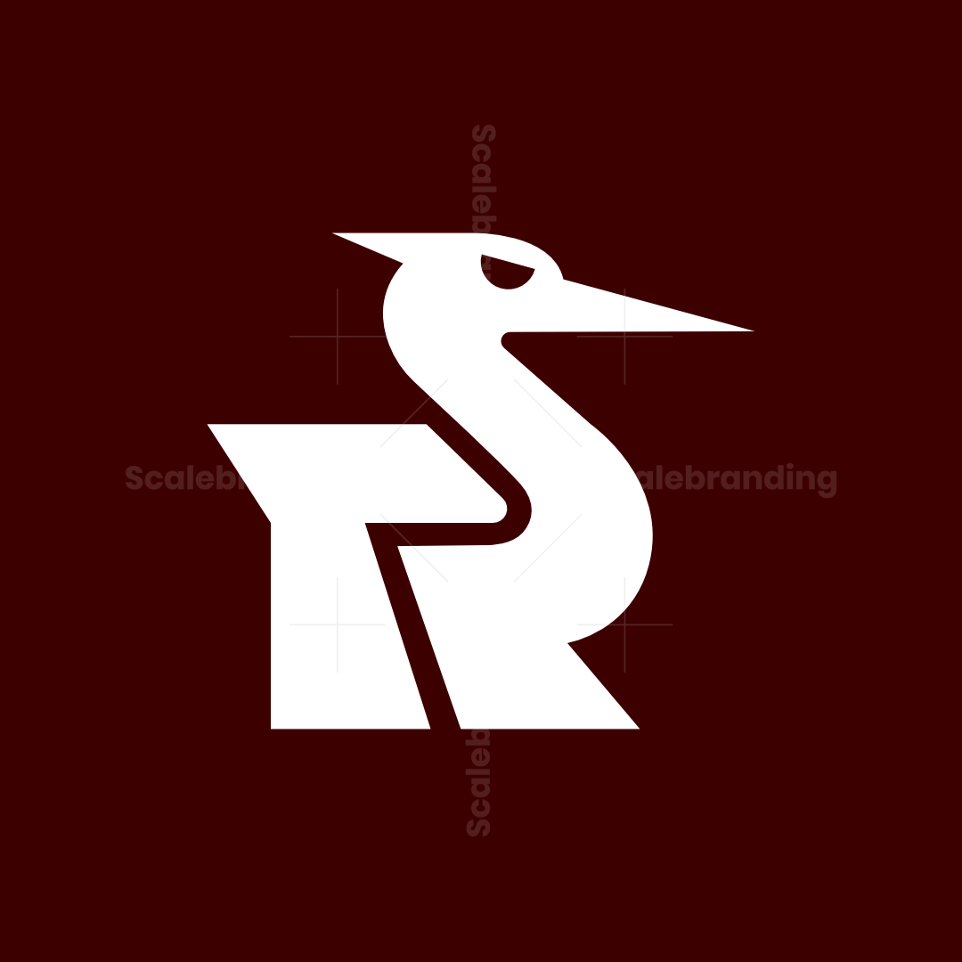 Letter R heron or stork logo | Scalebranding