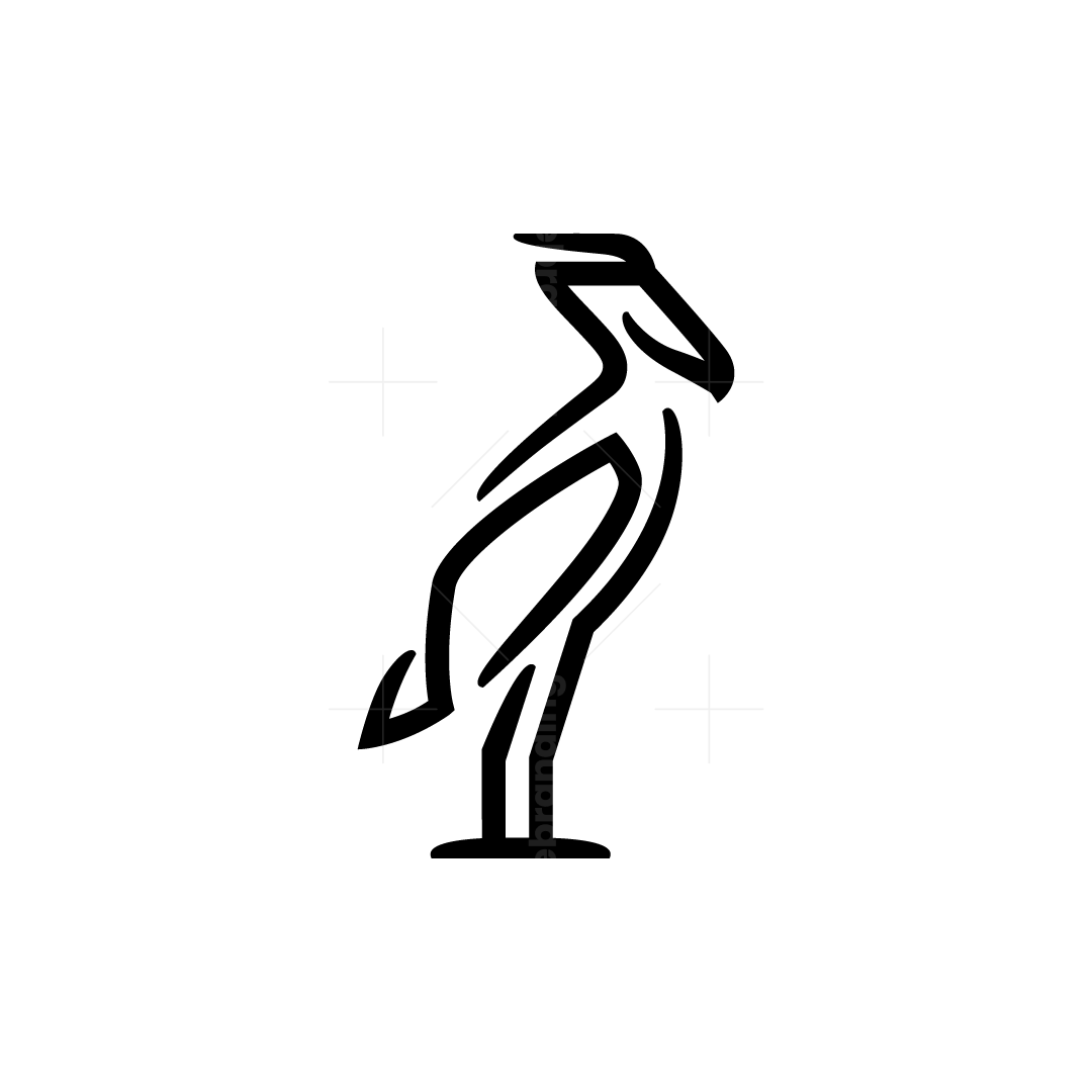 Big Shoebill Logo Standing Black Shoebill Logo | Scalebranding
