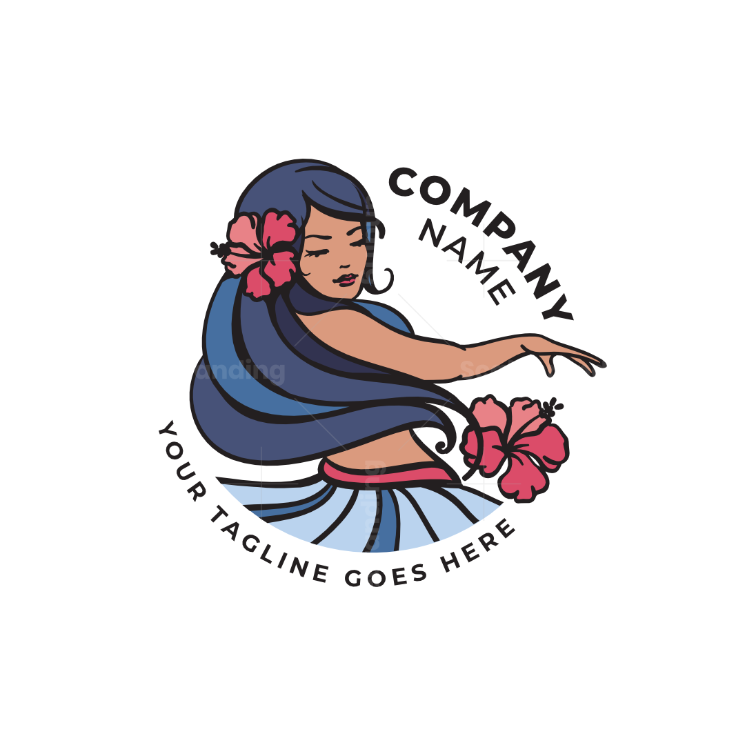 Hula Dancer With Flower Logo | Scalebranding