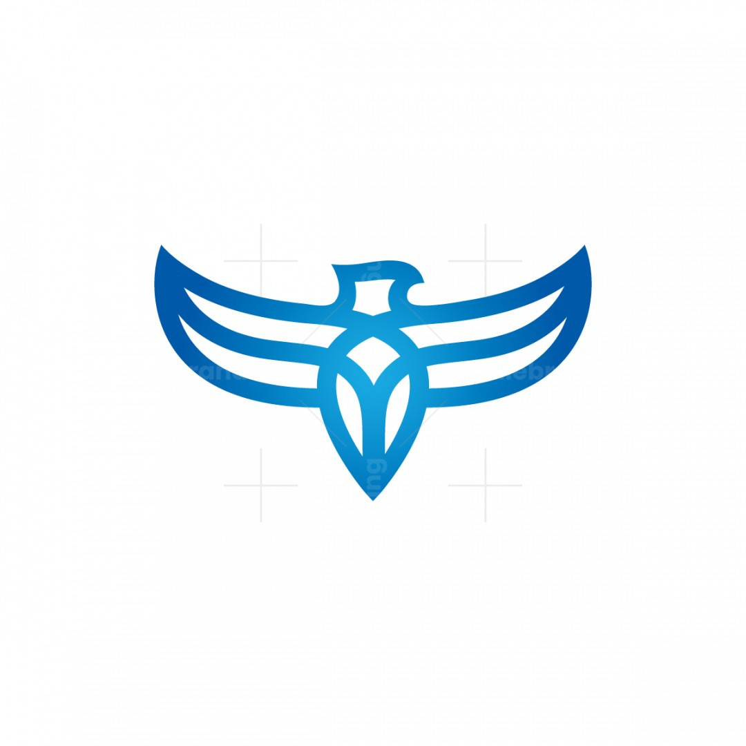Blue Bird Shield Logo Eagle Shield Logo Design Template