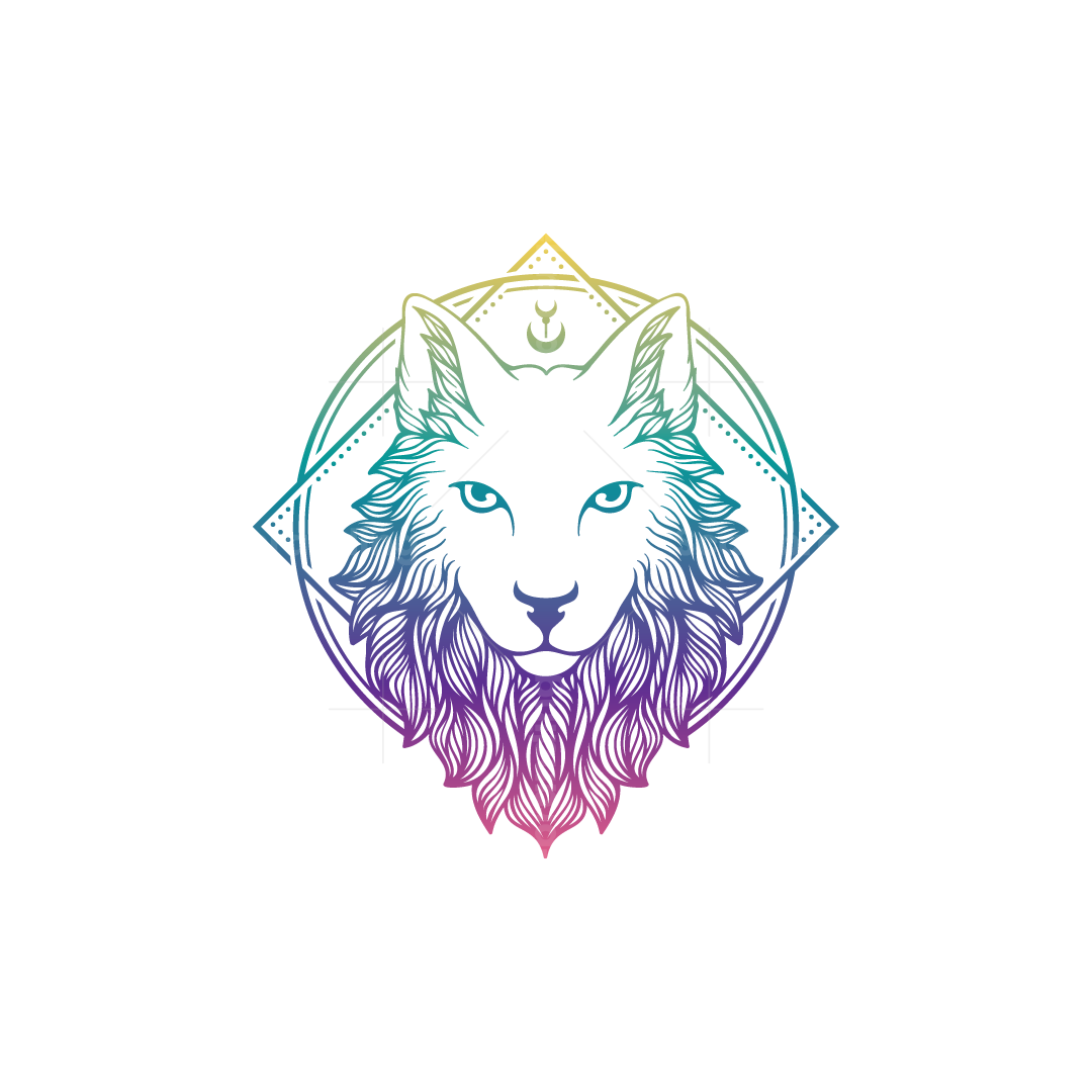 Sacred Wolf Head Geometry Logo | Scalebranding