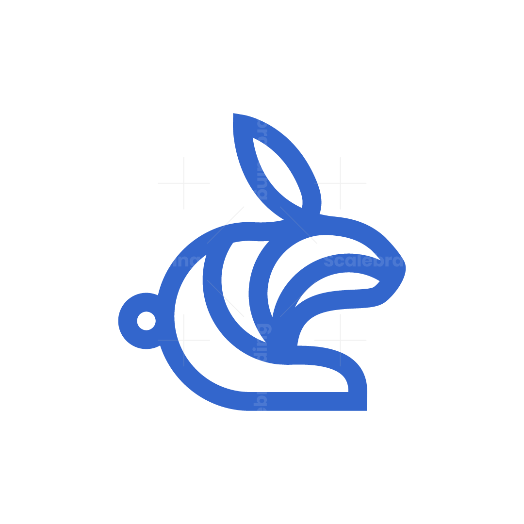 Sitting Rabbit Logo Simple Bunny Logo Hare Logo | Scalebranding