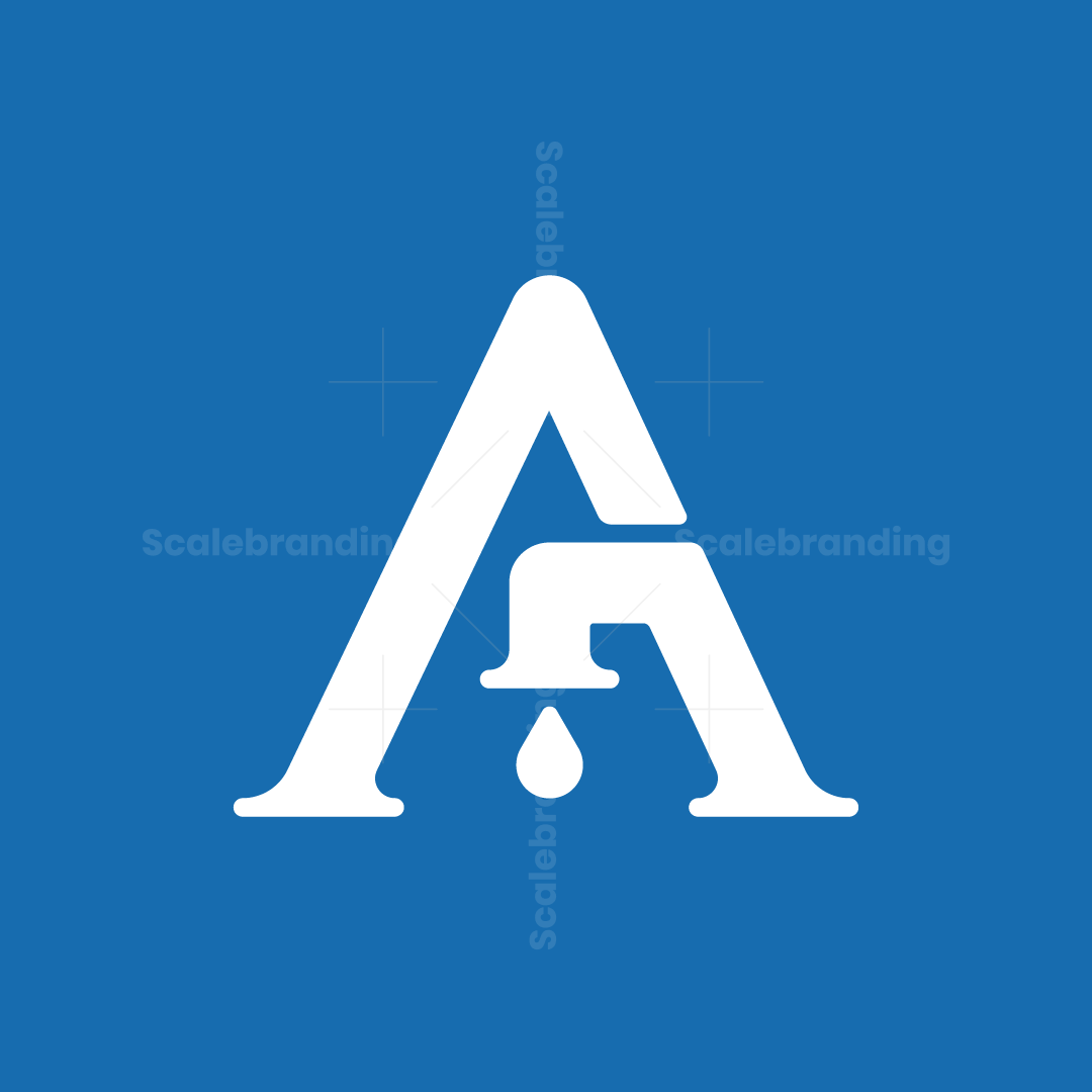 Letter A Faucet Plumbing Logo | Scalebranding