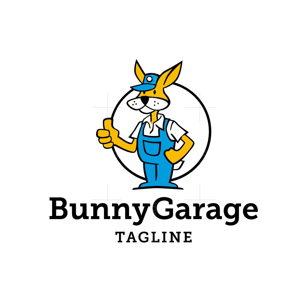 Bunny Garage Technician Mascot Logo | Scalebranding