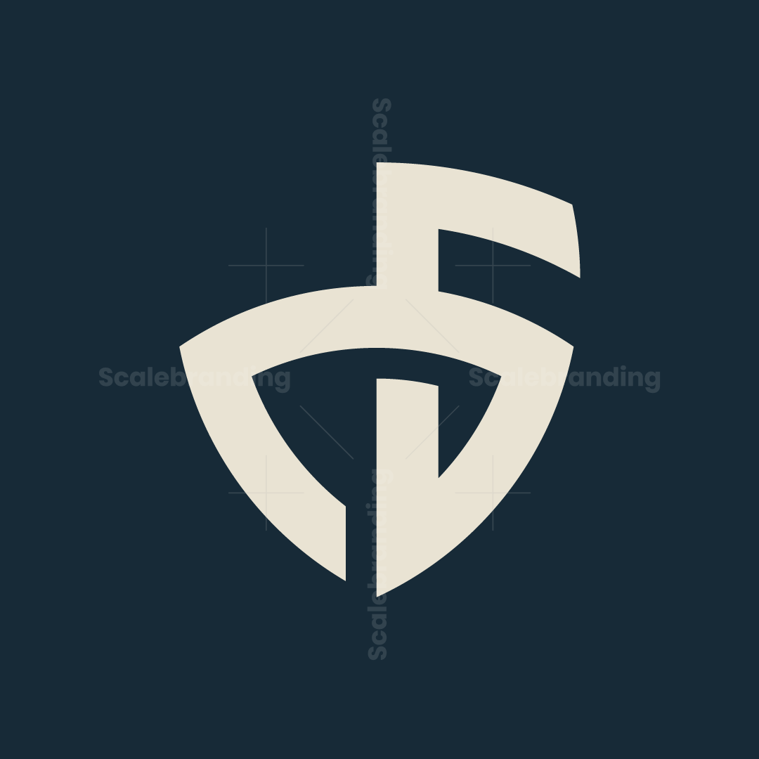 Letter F Logo Strong Thick Shield | Scalebranding