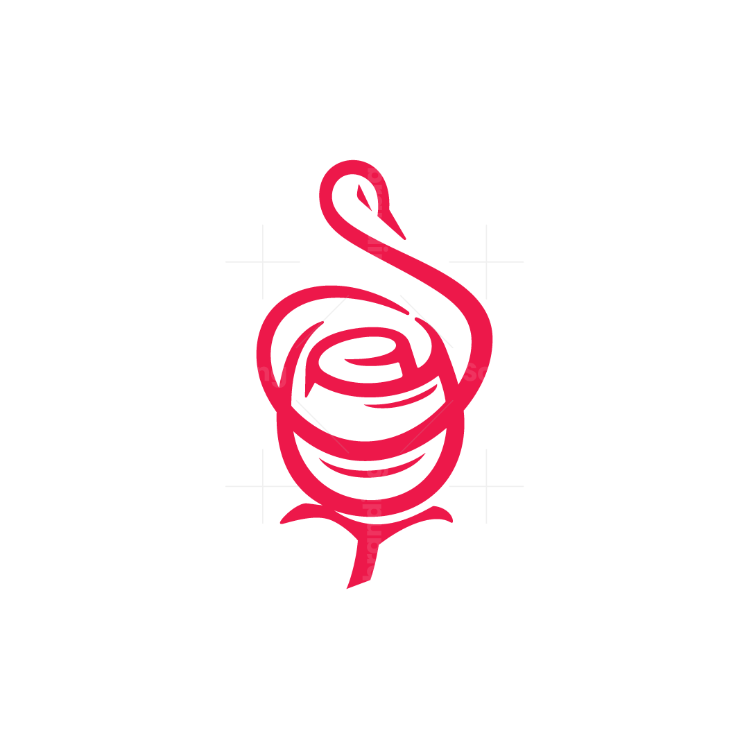 Swan Bird Rose Bud Logo | Scalebranding