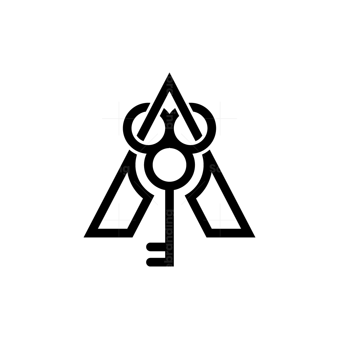 Minimalist Letter A With Key Logo | Scalebranding