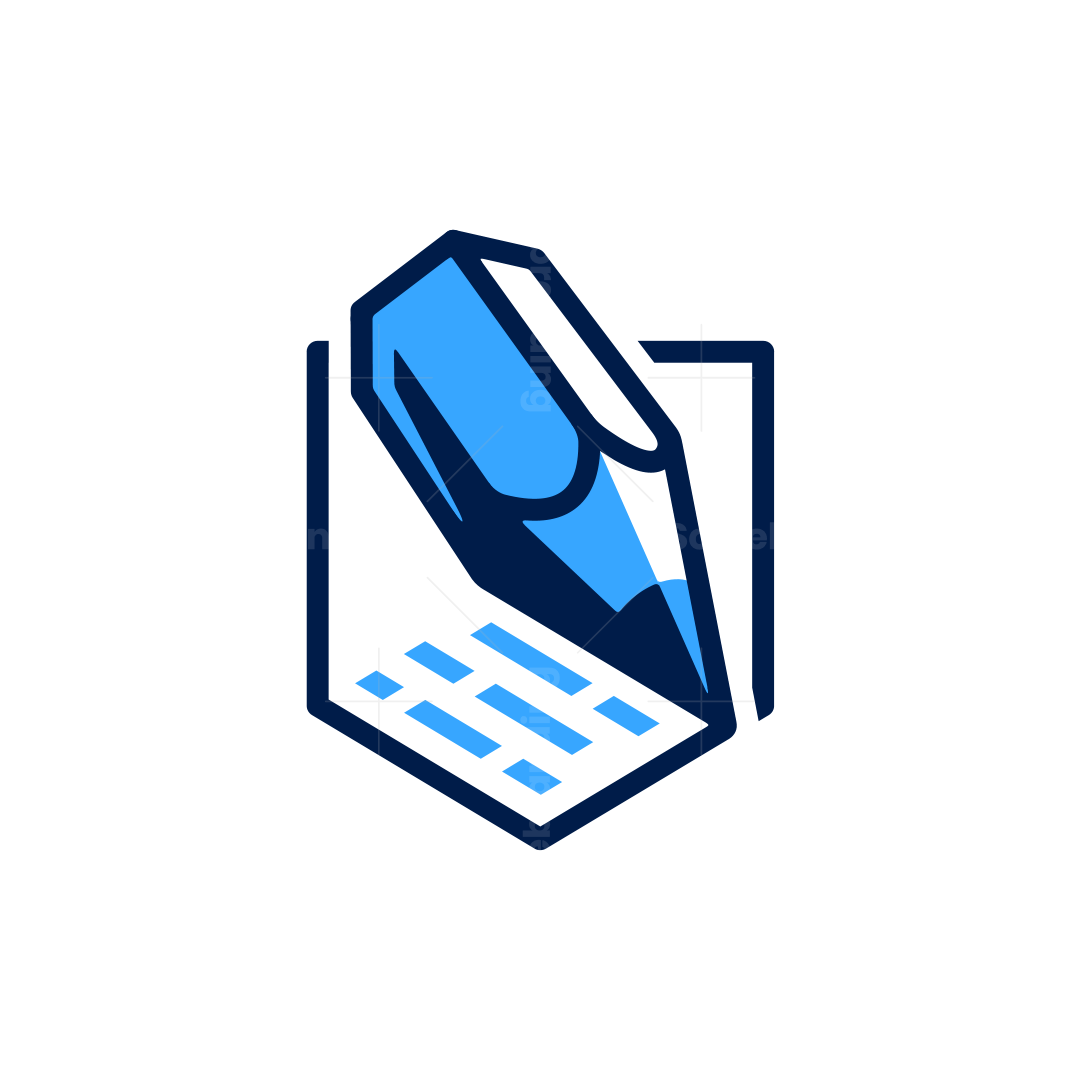 Blue Pencil Document Shield logo | Scalebranding
