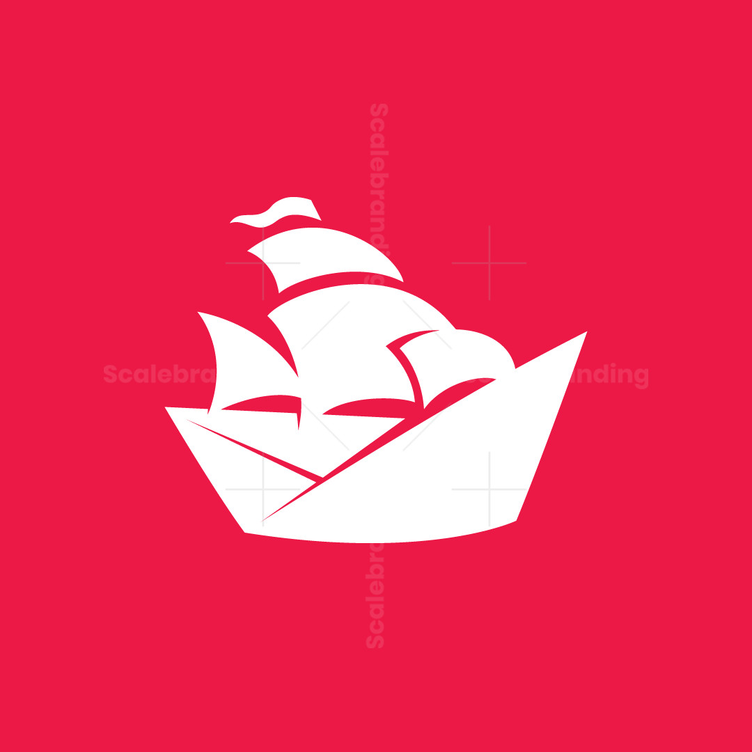 White Ship Red Background Logo Ship Wheel Free Stock Vectors