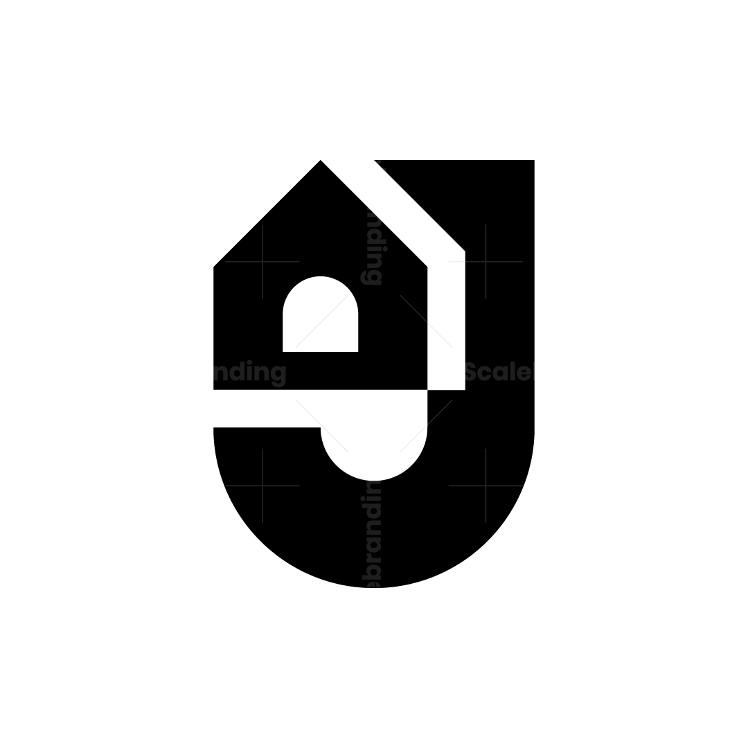 Letter J House Geometric Logo | Scalebranding