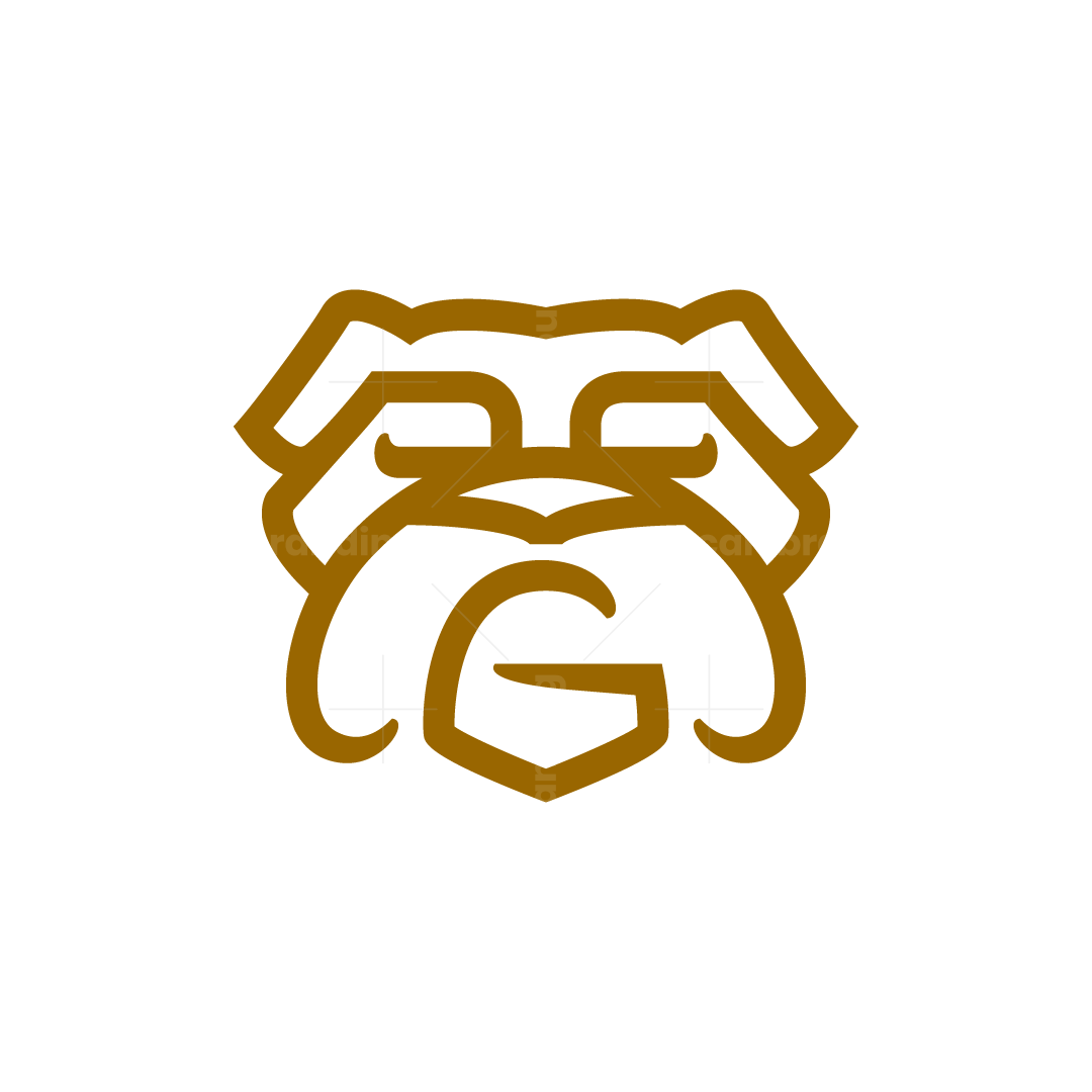 Golden Bulldog Head Logo Letter G Bulldog Logo | Scalebranding