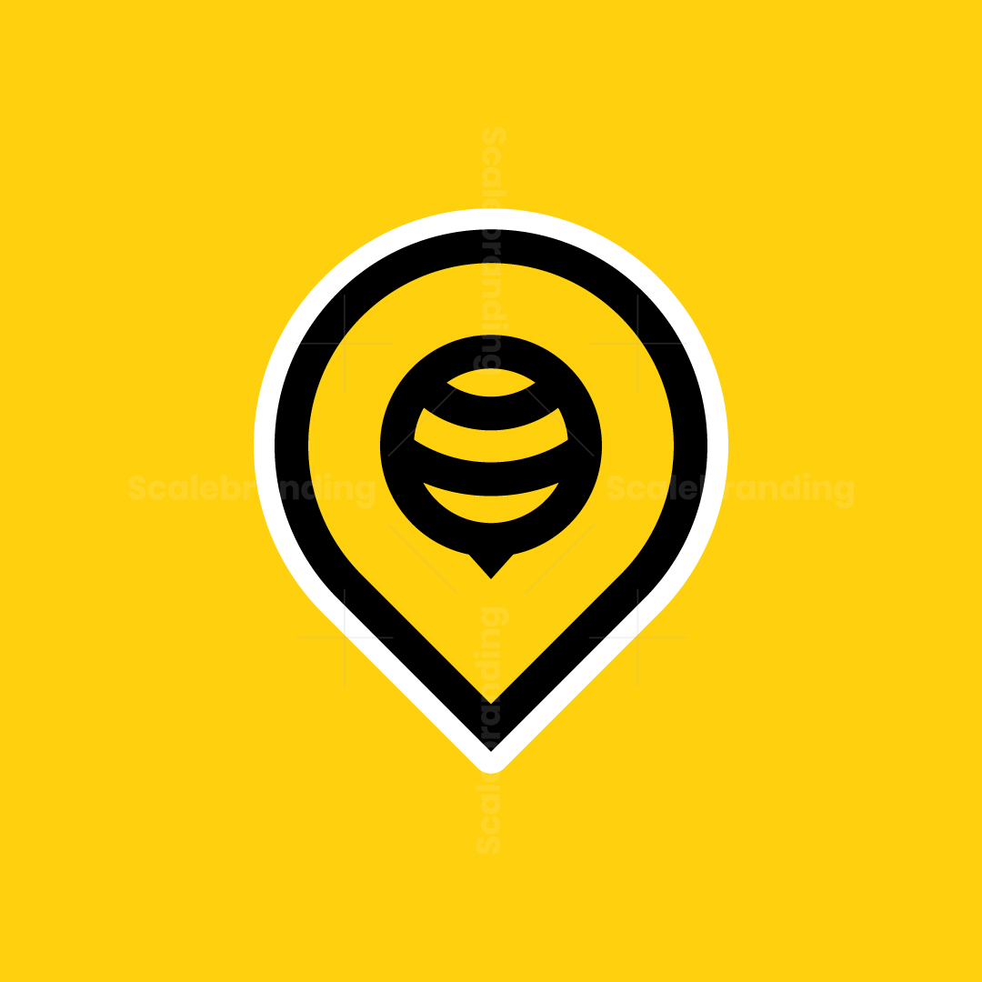 Iconic Bee Location Pin Logo | Scalebranding