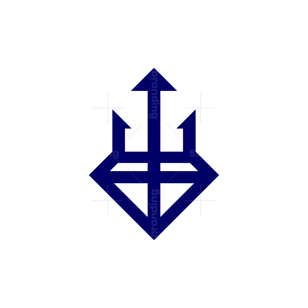 Luxury Trident Logo Diamond Trident Logo | Scalebranding