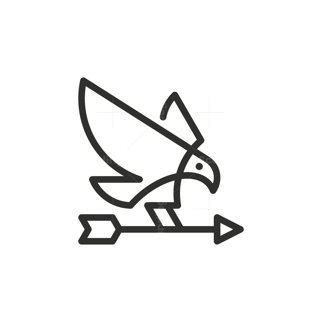 Iconic Modern minimalist Eagle hold an Arrow Logo | Scalebranding