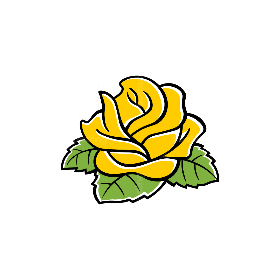 Yellow Rose Gardening Flower logo | Scalebranding
