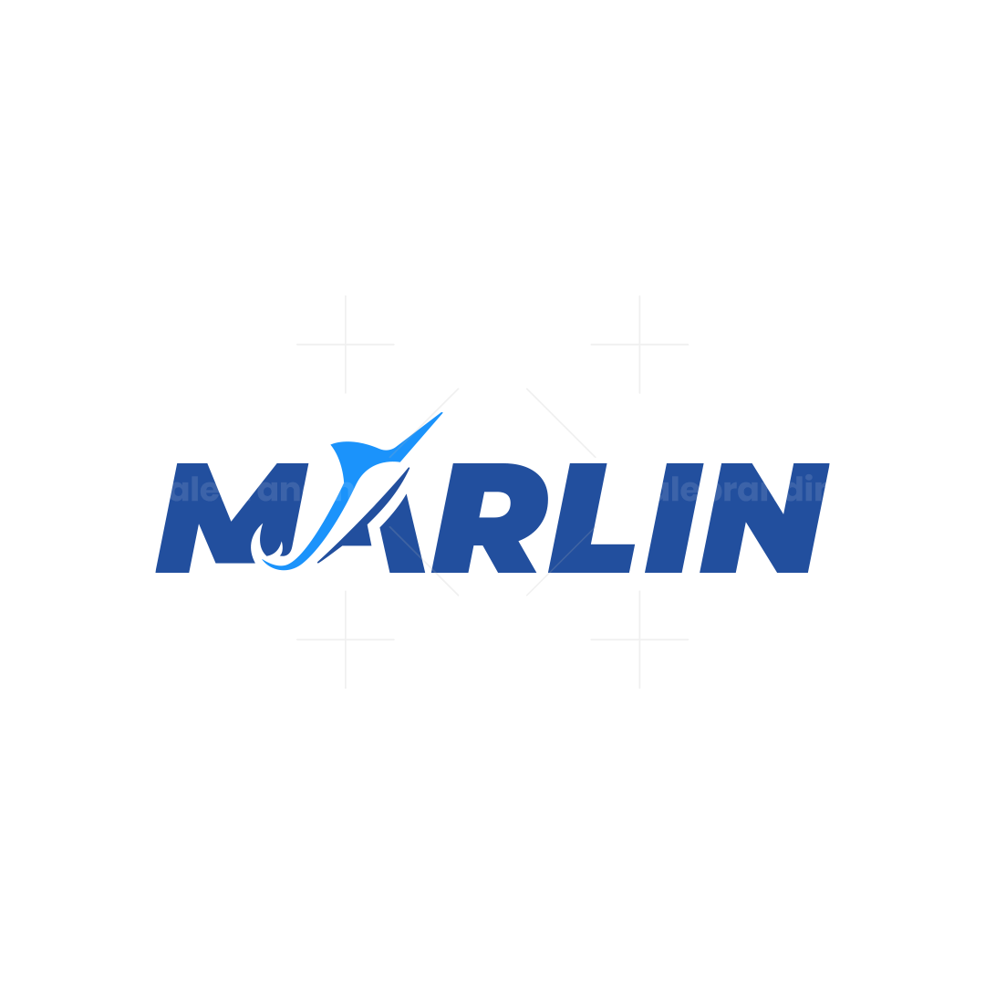 Marlin Fish Word Mark Logo | Scalebranding
