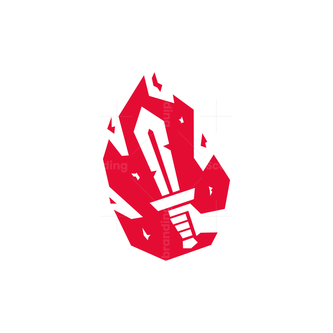 Grunge Fire sword logo | Scalebranding