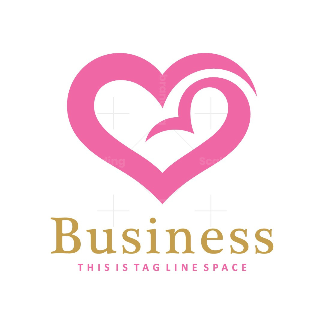 Flying Birds Pink Heart Logo | Scalebranding