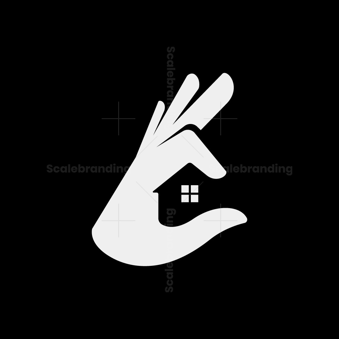 Hand Home Negative Space Logo | Scalebranding