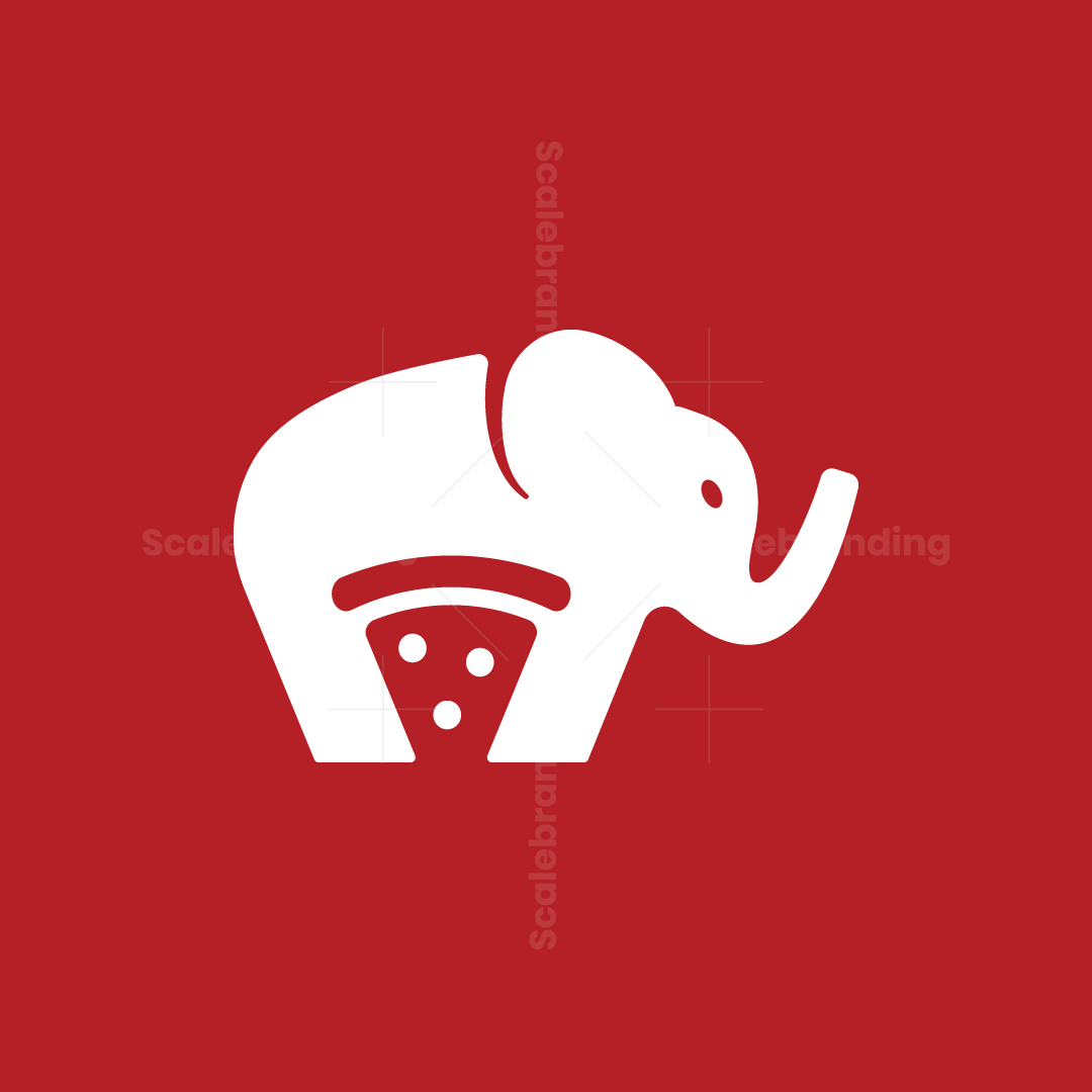 Combination of elephant with pizza logo | Scalebranding