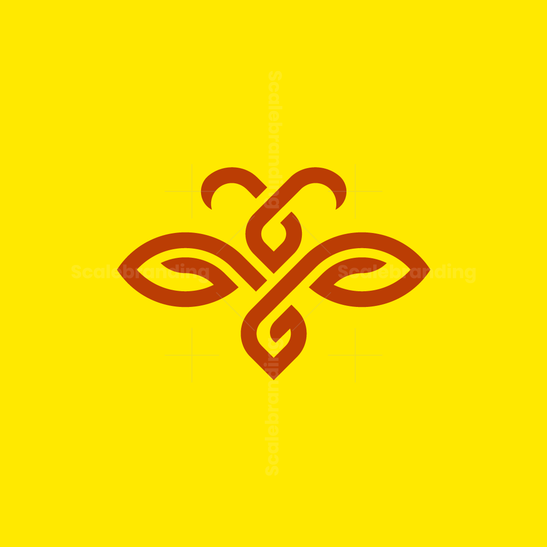 Minimalist Natural Bee Mark Logo | Scalebranding