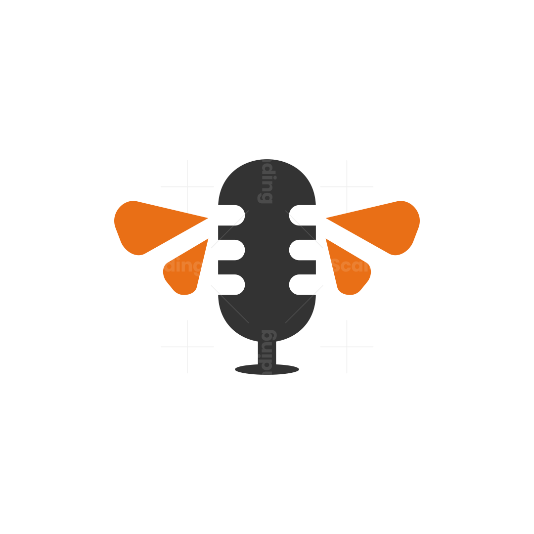 Bee podcast microphone unique logo | Scalebranding