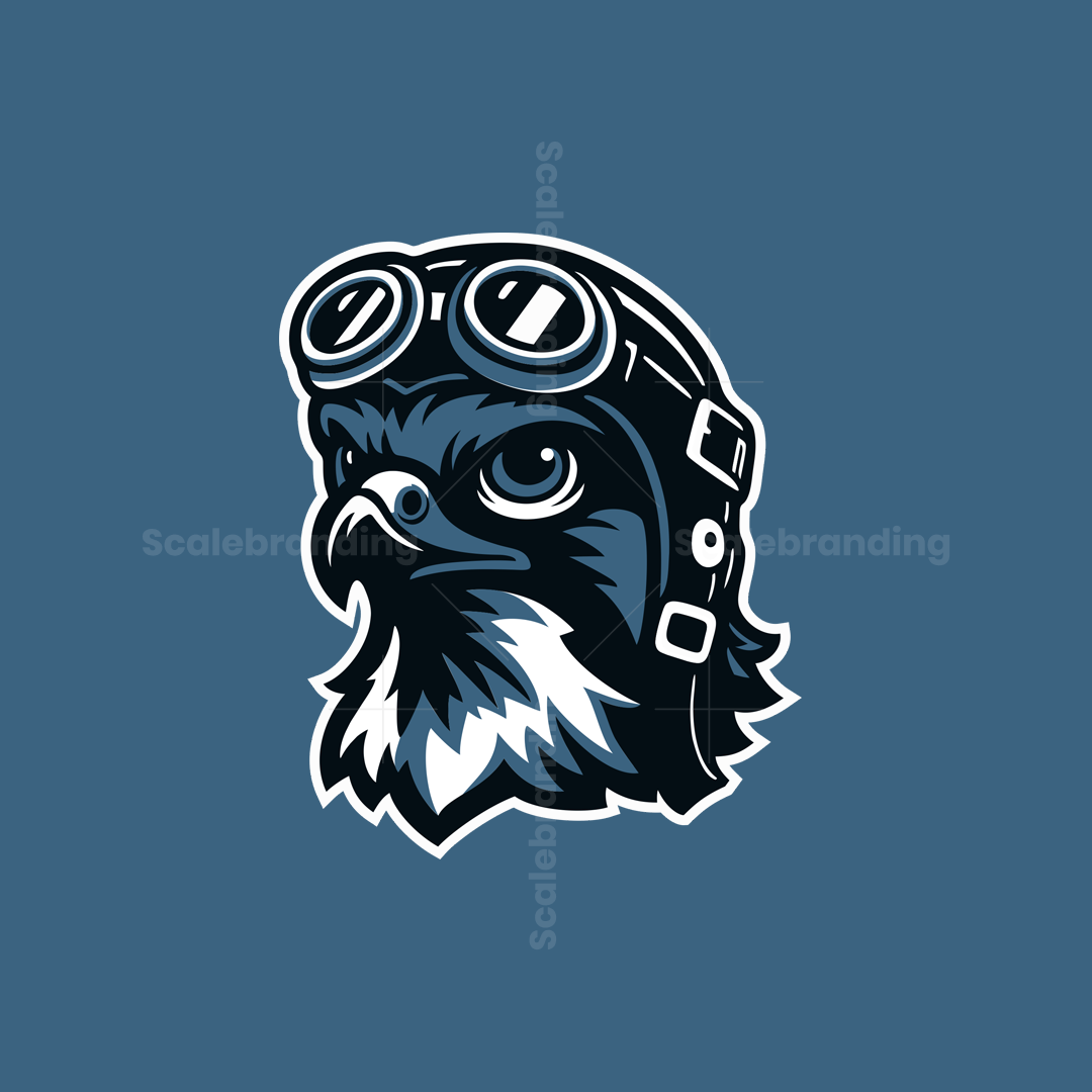 Retro Falcon Aviator Pilot Mascot Logo | Scalebranding