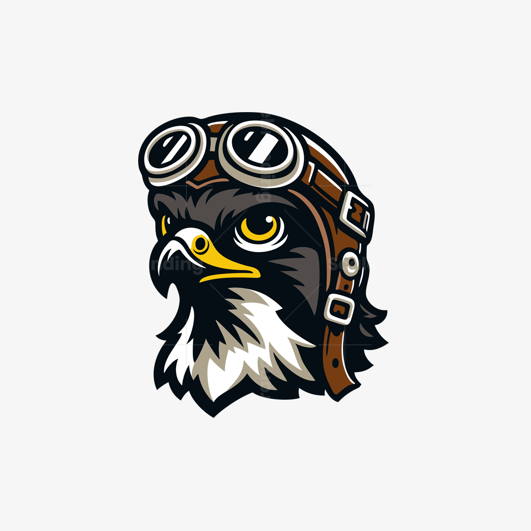 Retro Falcon Aviator Pilot Mascot Logo | Scalebranding