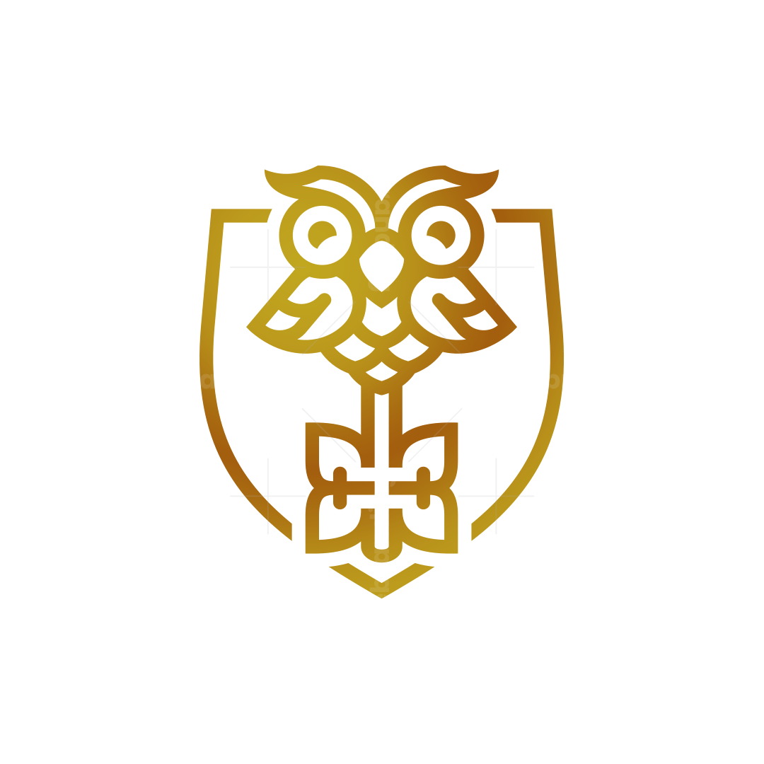 Golden owl properties heraldry logo | Scalebranding