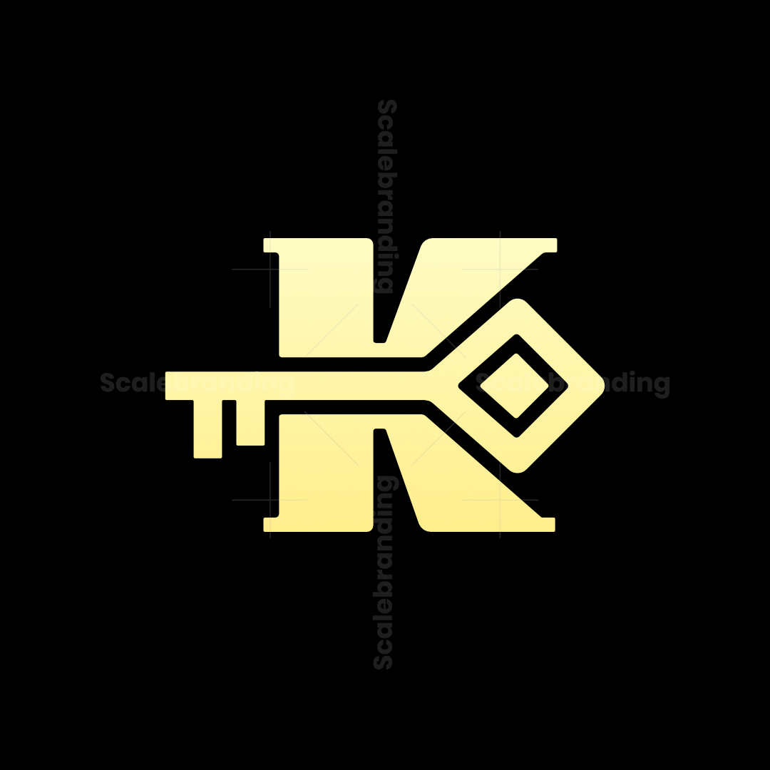 Elegant letter K key logo | Scalebranding