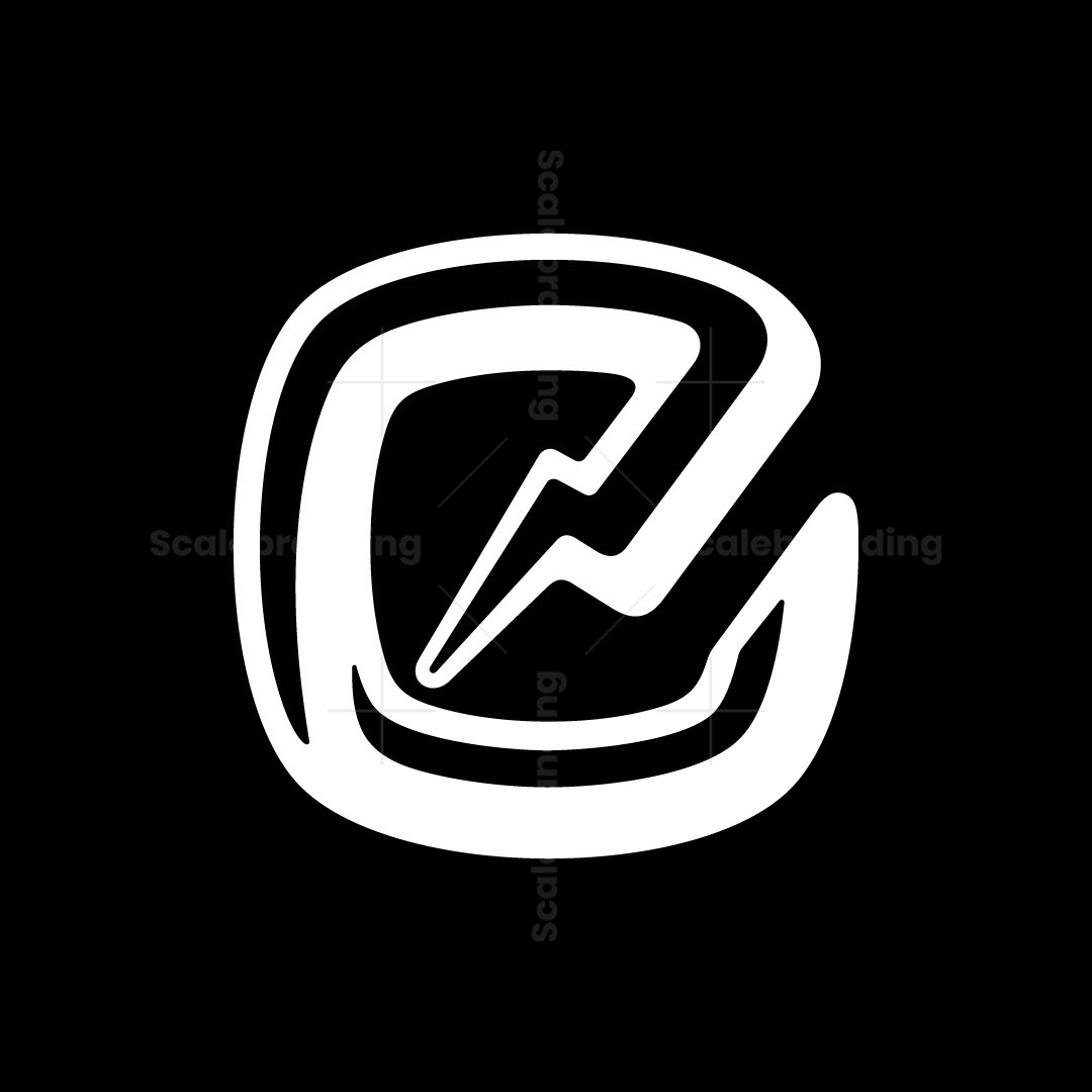 Letter E Electric Lightning Bolt Logo | Scalebranding