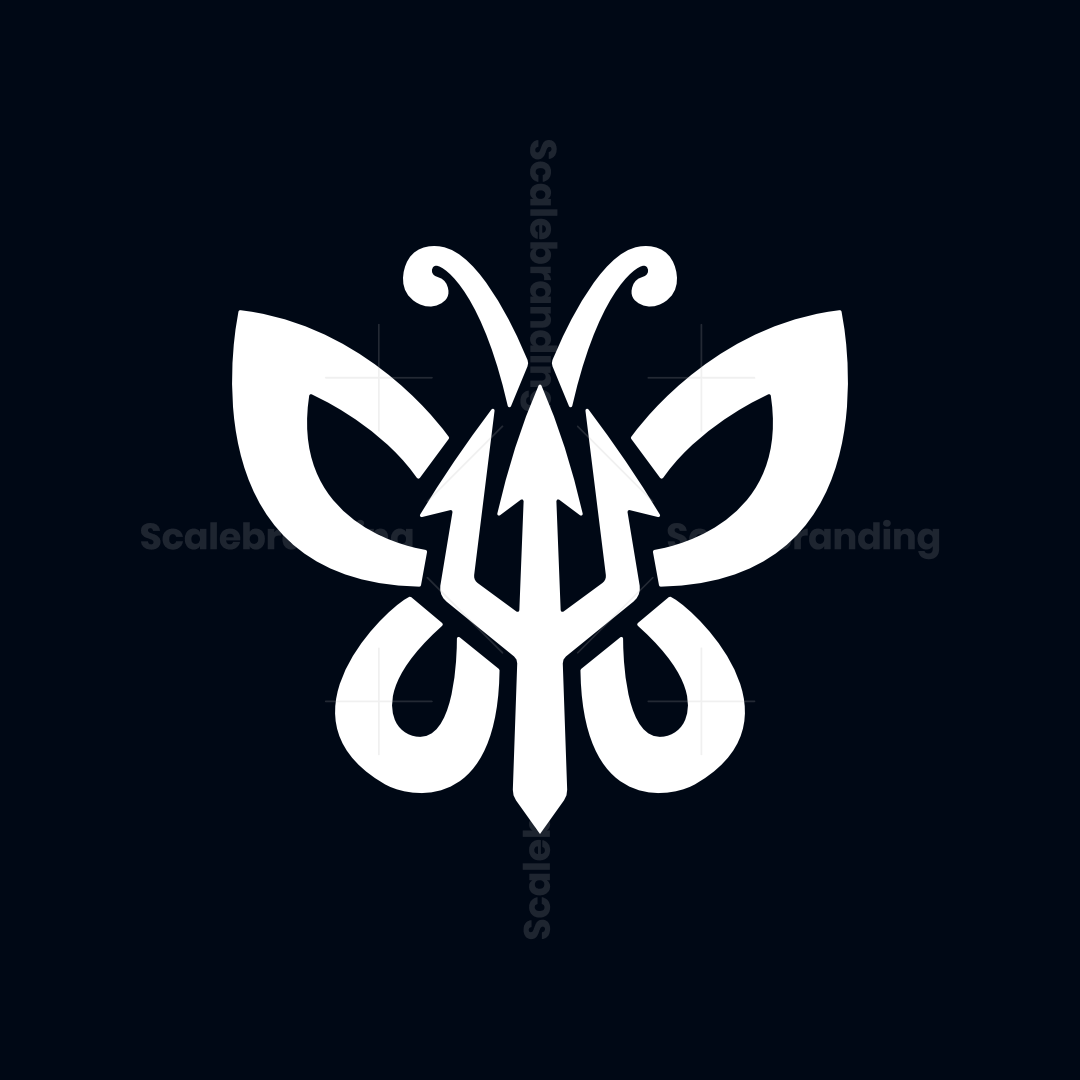 Butterfly and trident spear logo | Scalebranding