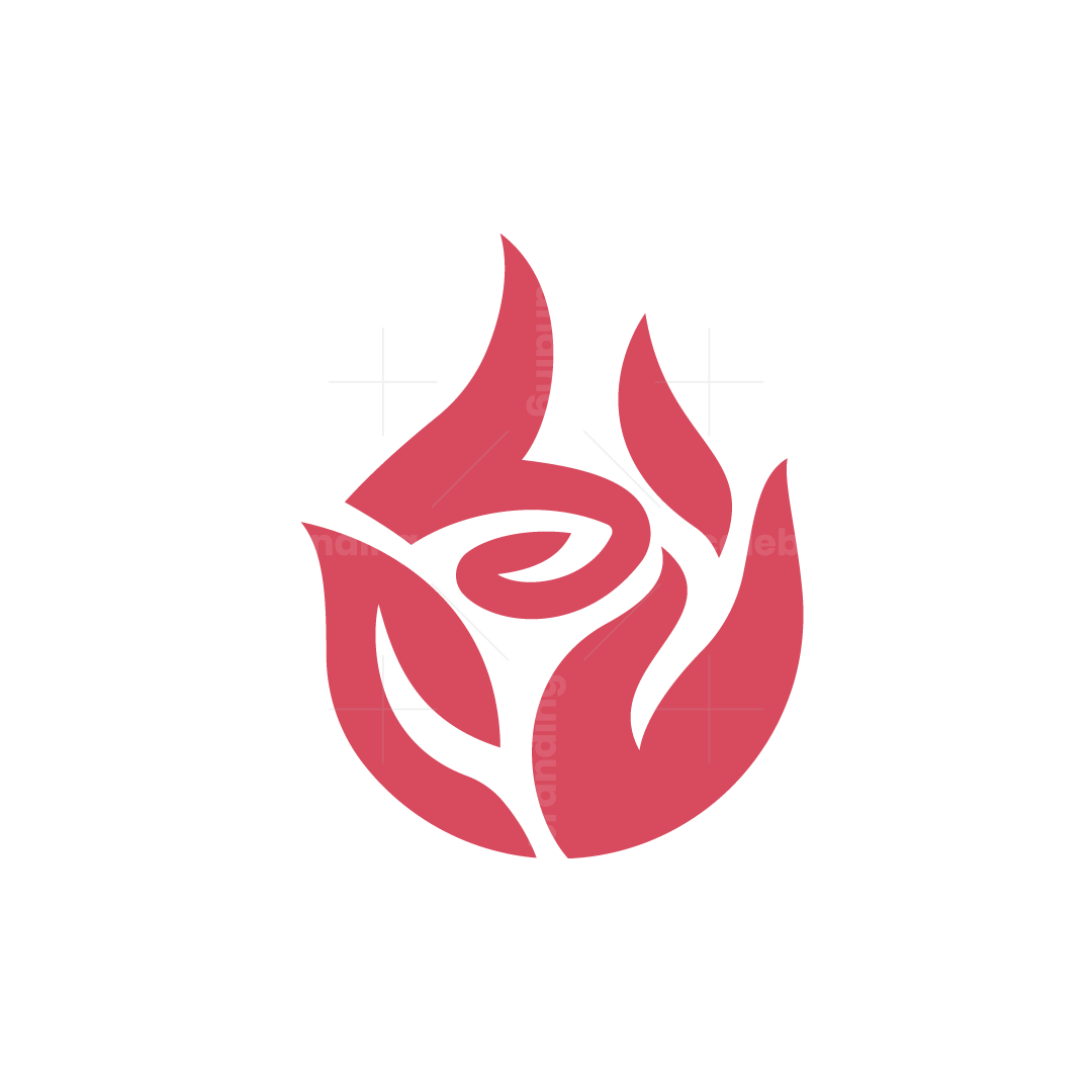 Fire Flame Rose FLower Logo | Scalebranding