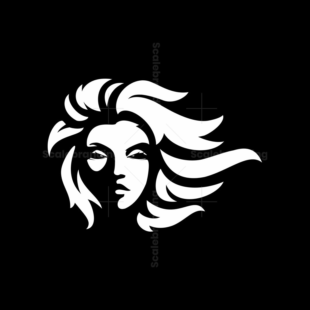 Beautiful Women With Long Hair Logo | Scalebranding
