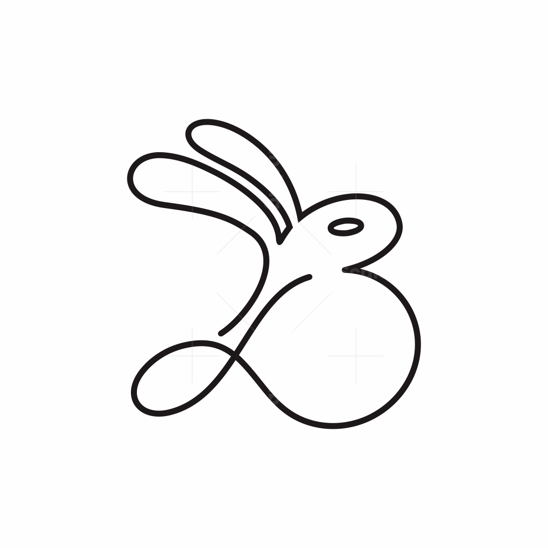 Stylish Letter B Bunny Logo | Scalebranding