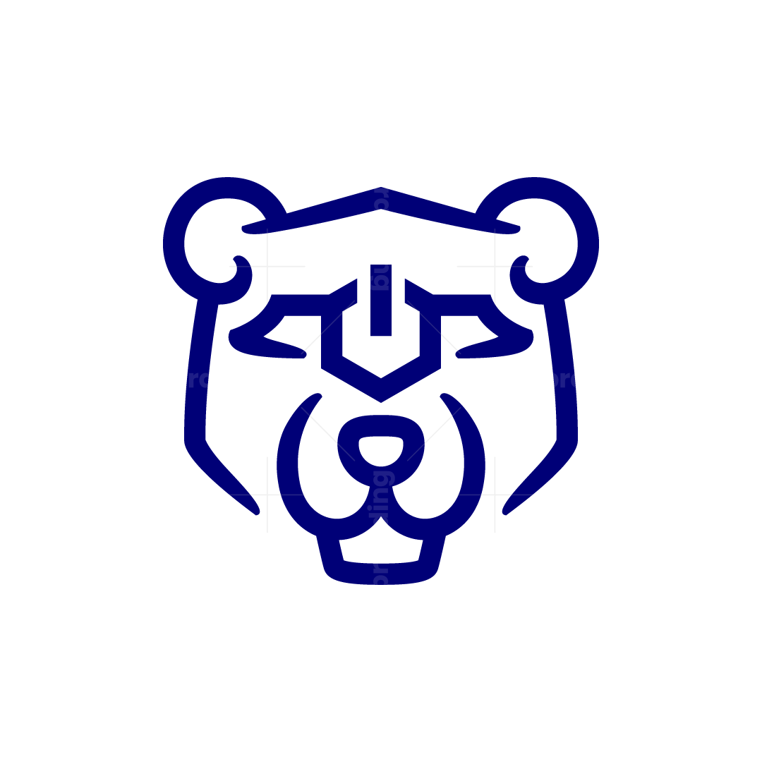 Cyber Bear Head Logo Power Blue Bear Logo | Scalebranding