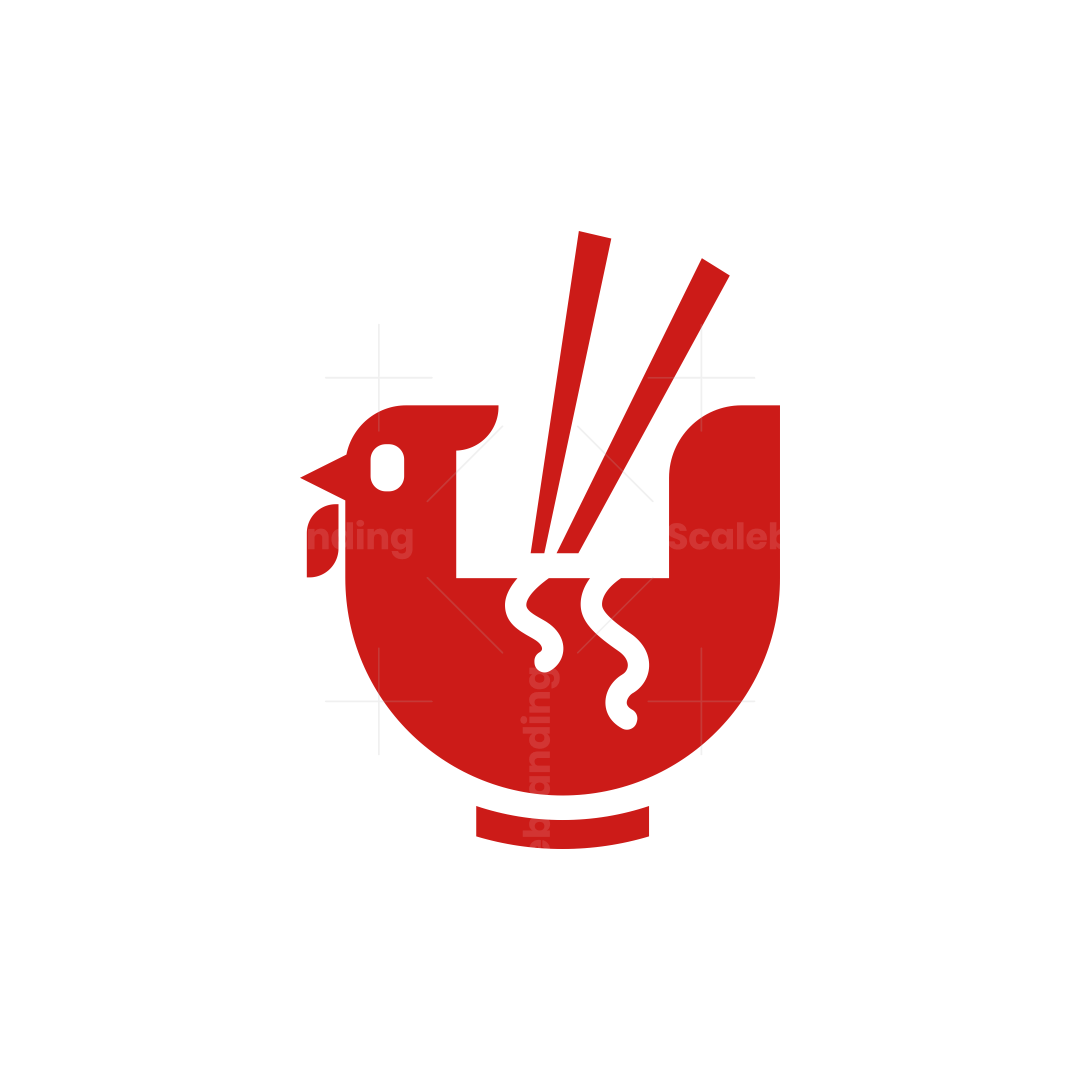 Creative Wok Rooster Minimalism Logo | Scalebranding