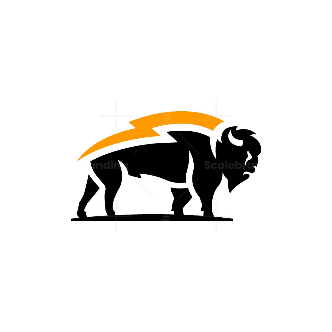 Lightning Bison Logo Buffalo Logo | Scalebranding