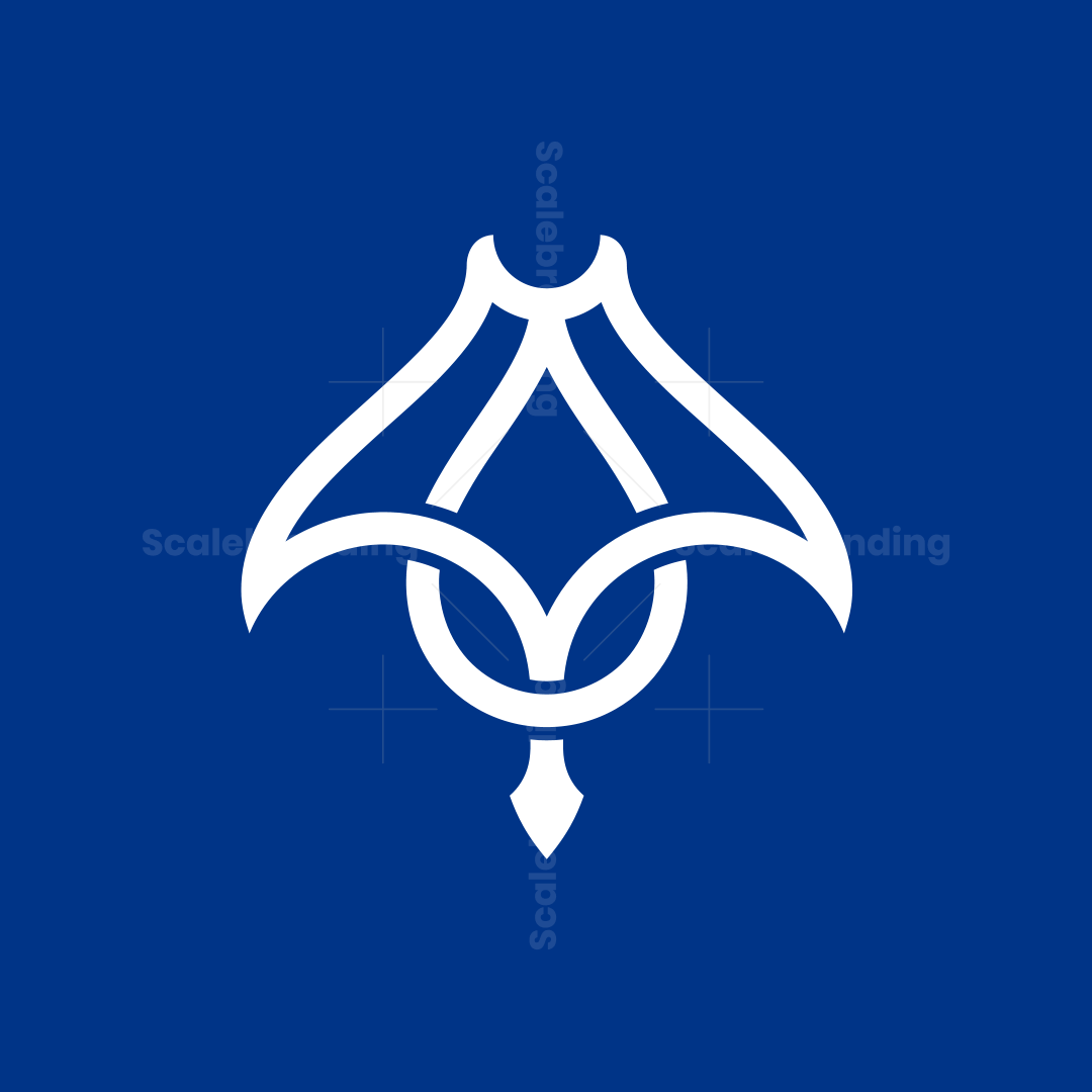 Blue Water Drop Manta Ray Logo | Scalebranding