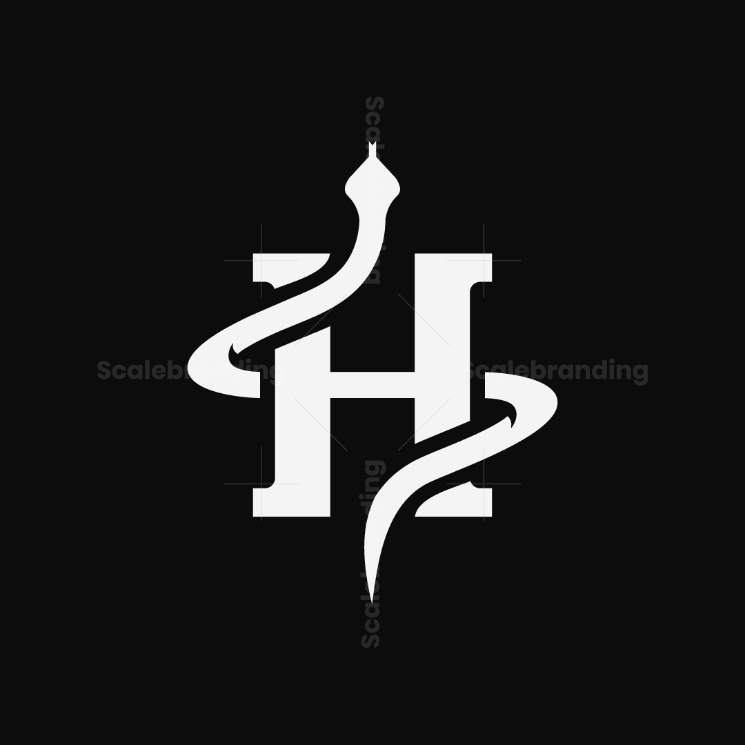Letter H with Snake Letter S Logo | Scalebranding