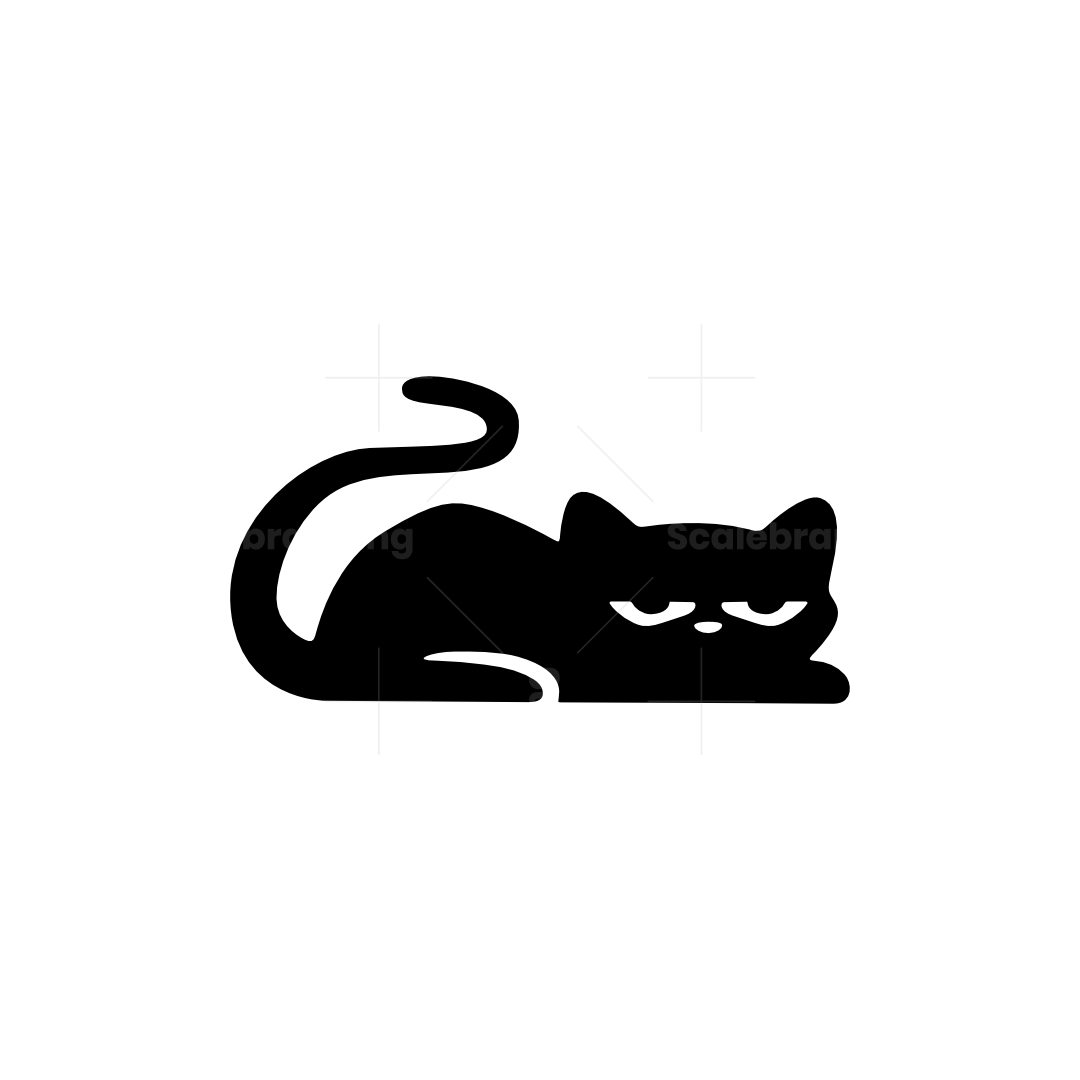 Sad Cat cartoon pet Logo | Scalebranding