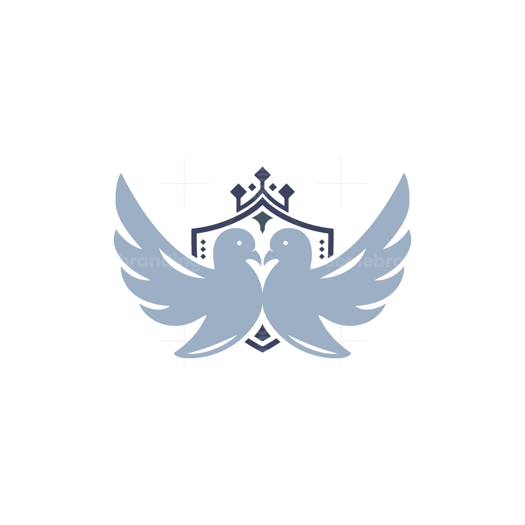 Two Doves Heraldic Shield Logo | Scalebranding